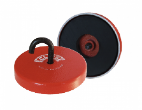 Ferrite (Ceramic) Shallow Pot Magnets with Hook ideal for screw fit ...
